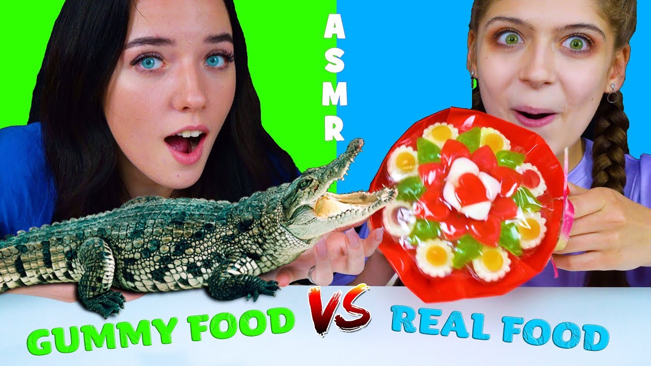ASMR REAL FOOD VS GUMMY FOOD CHALLENGE | EATING SOUNDS - YouTube