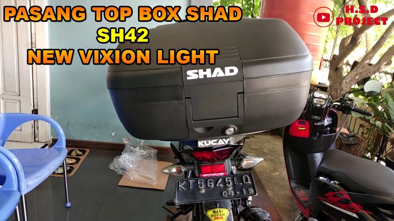 PASANG TOP BOX SHAD 42 LITER (SH42) DI NEW VIXION LIGHT - YouTube