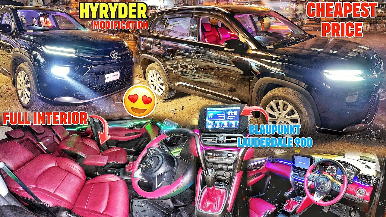 2024 #hyryder Modified 😱 340 Watt LED Best Interior Upgradation Toyota ...