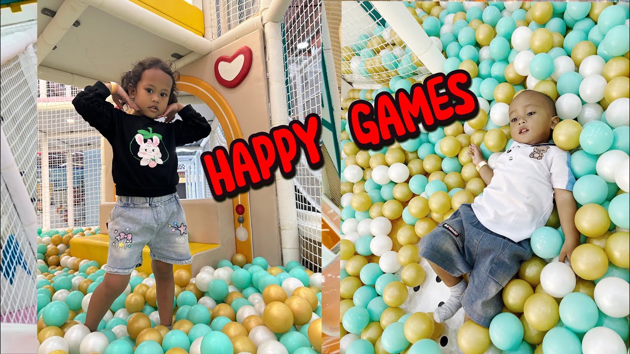 JALAN KE MALL BERMAIN DI PLAYGROUND HAPPY GAMES, MAIN MANDI BOLA, PEROSOTAN, NAIK SEPEDA ...