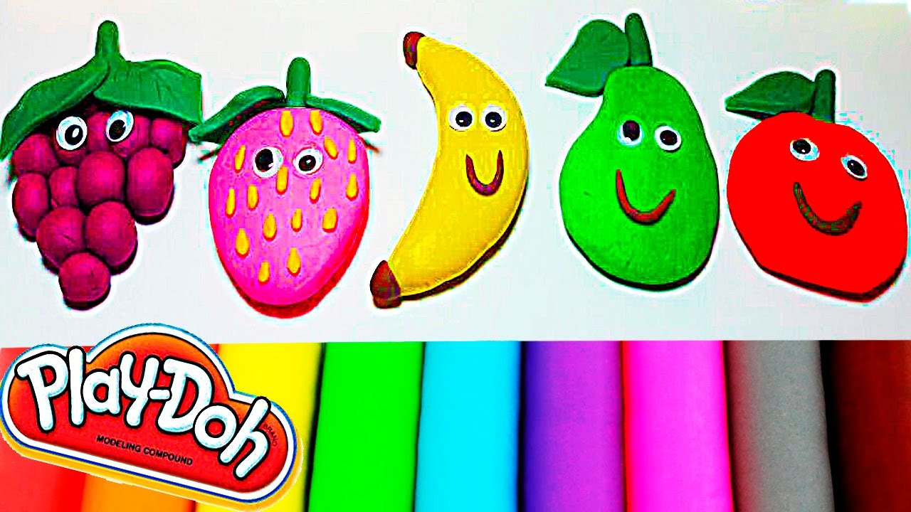 Play Doh Rainbow Fruits Learn Colors for Kids - YouTube