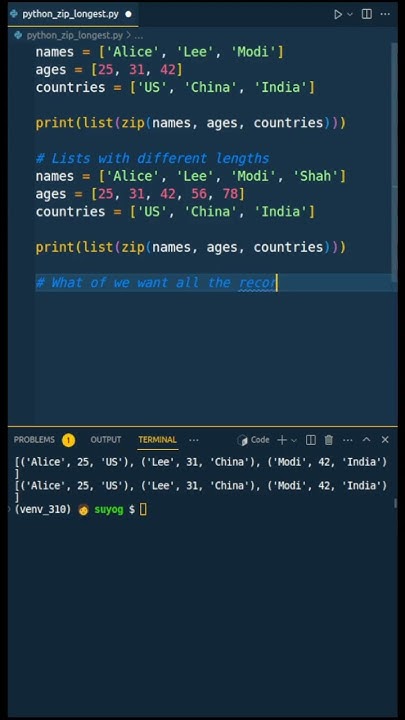 30 Python Never Lose A Value With `ziplongest` In Python Python Pythonprogramming Shorts