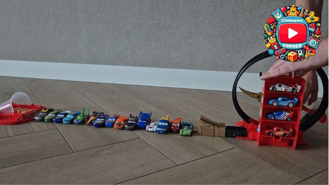 Jumping Over 32 Cars! Wich car can jump the farthest? Lightning McQueen ...
