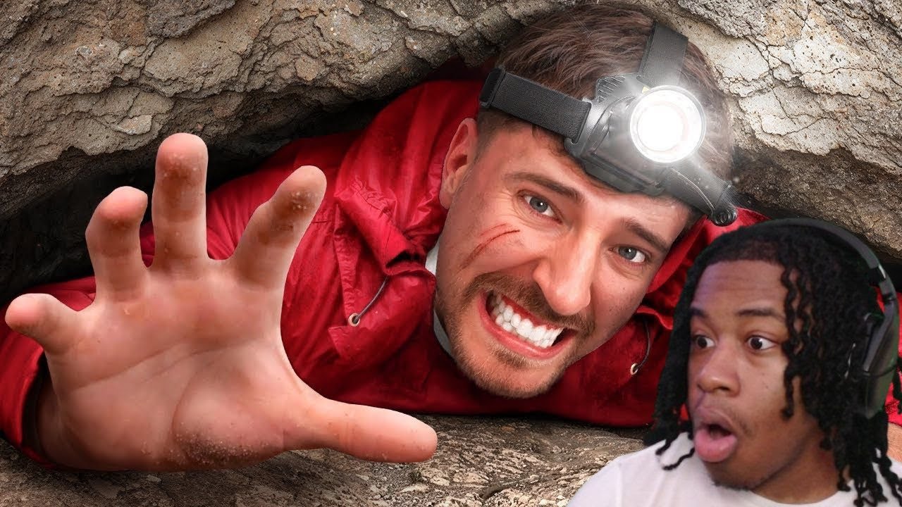 MOST DANGEROUS MR.BEAST VIDEO EVER!! 7 Days Stranded In A Cave - YouTube
