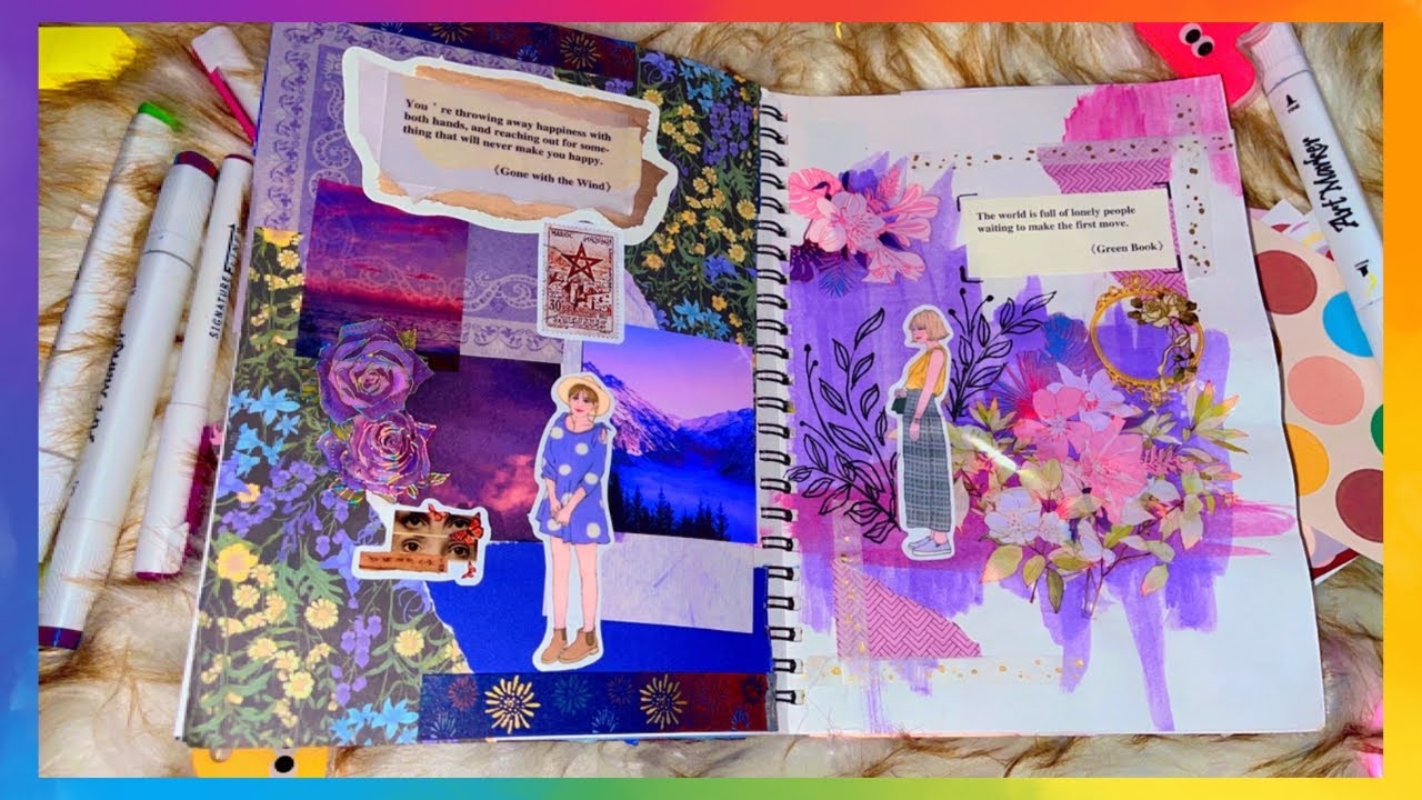 how to make a purple scrapbook | scrapbooking making ideas - YouTube