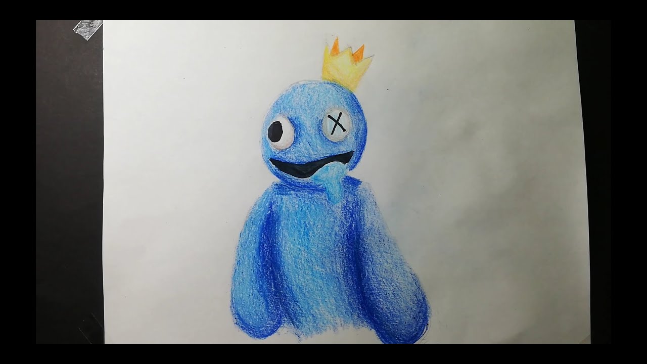 DRAWING BLUE RAINBOW FRIENDS | WITH CHEAP COLORS #rainbow - YouTube