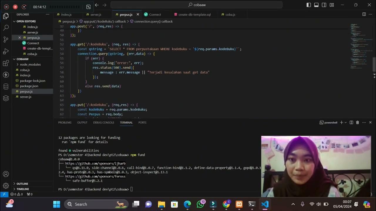 Connecting Express.js to mysql - YouTube