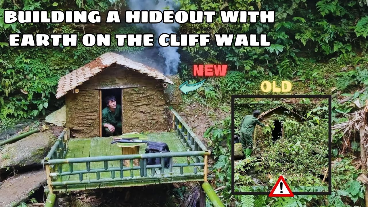 BUILD A HIDEOUT ON A HIGH CLIFF WITH ESSENTIAL | SURVIVAL SKILLS - YouTube