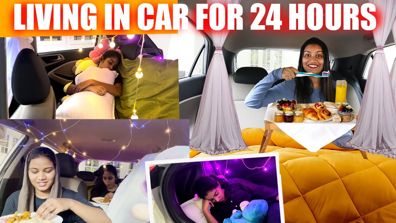 LIVING 24 HOURS IN A CAR 🚗 CHALLENGE 😂 | ഒരു ദിവസം മുഴുവൻ കാറി ...