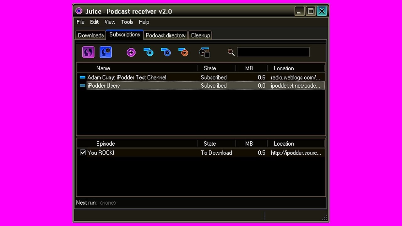 How to subscribe to a podcast using Juice Receiver aka iPodder (2008 ...