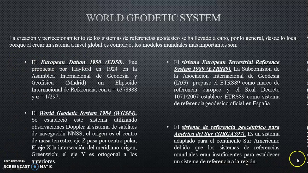Sistema de referencia y Datum geodésico - YouTube