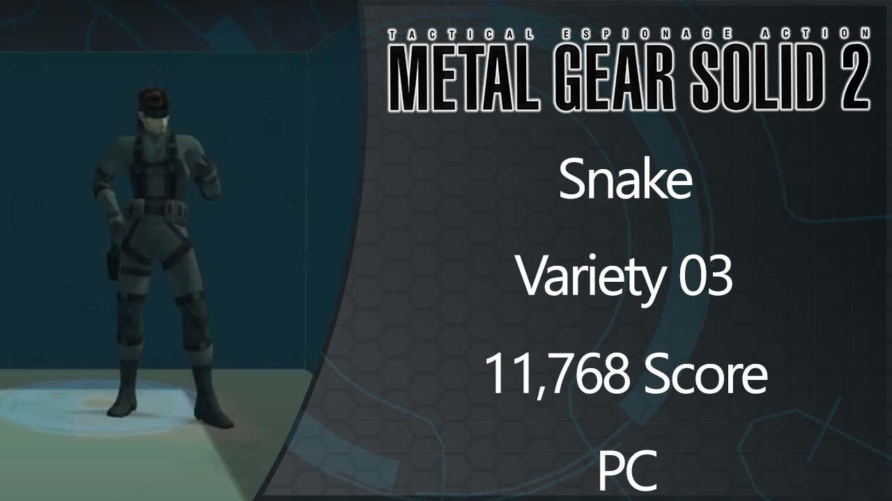 MGS2: Substance | PC | Snake | Variety | Level 03 | 11768 Score - YouTube