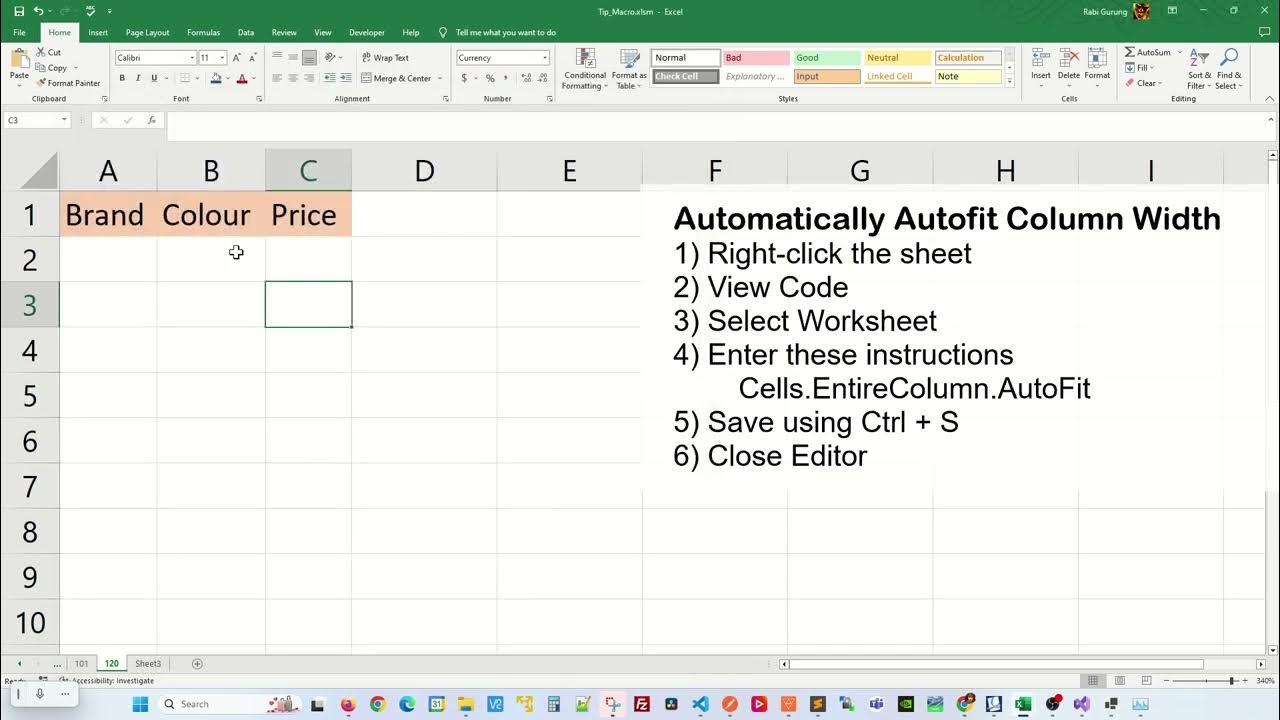 How to AutoFit Column Width in Excel - Excel Tips and Tricks - YouTube