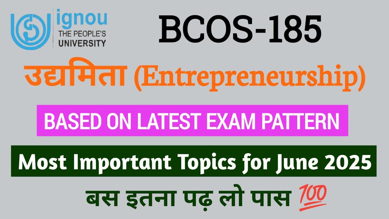 IGNOU BCOS 185 Important Questions June 2025 | BCOS 185 Important ...