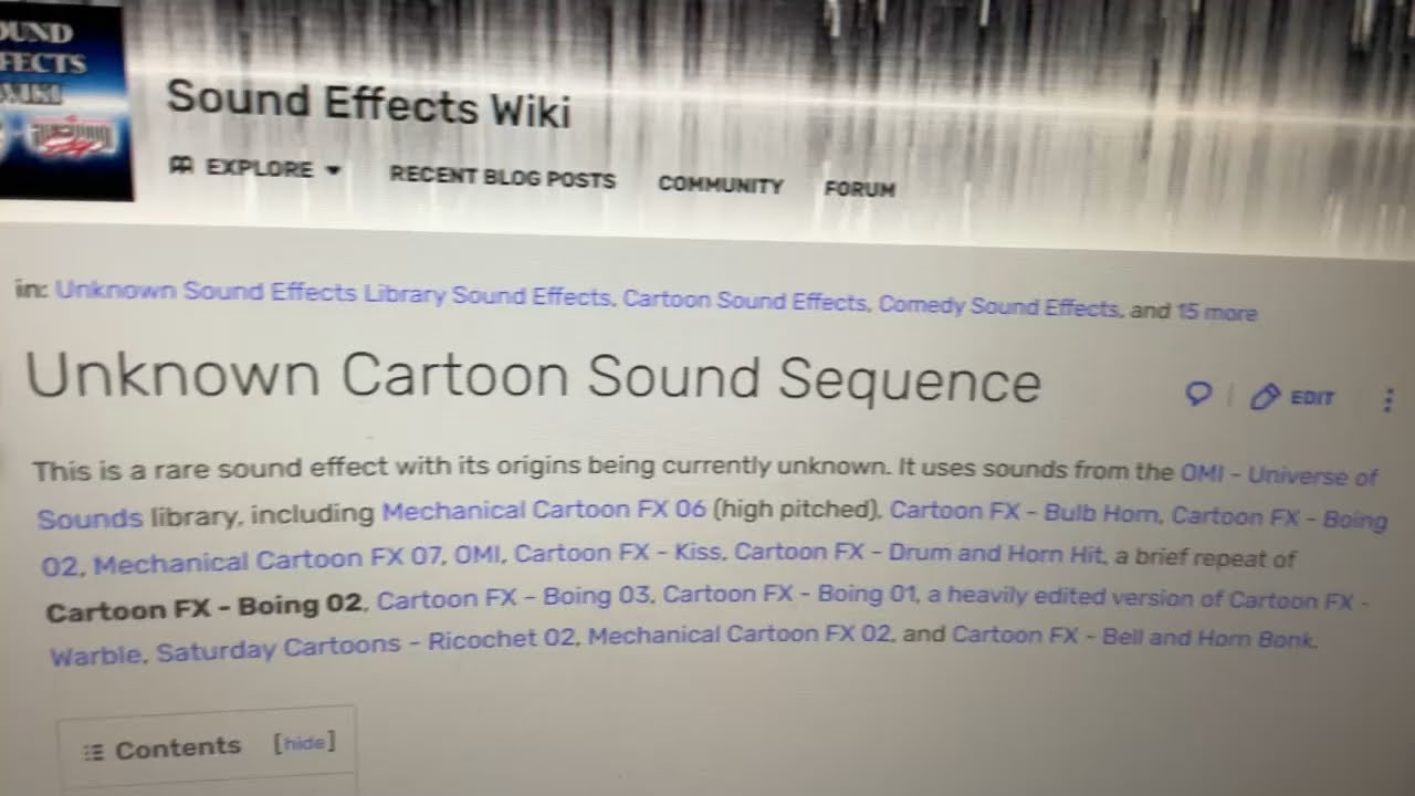 Unknown cartoon sound sequence - YouTube