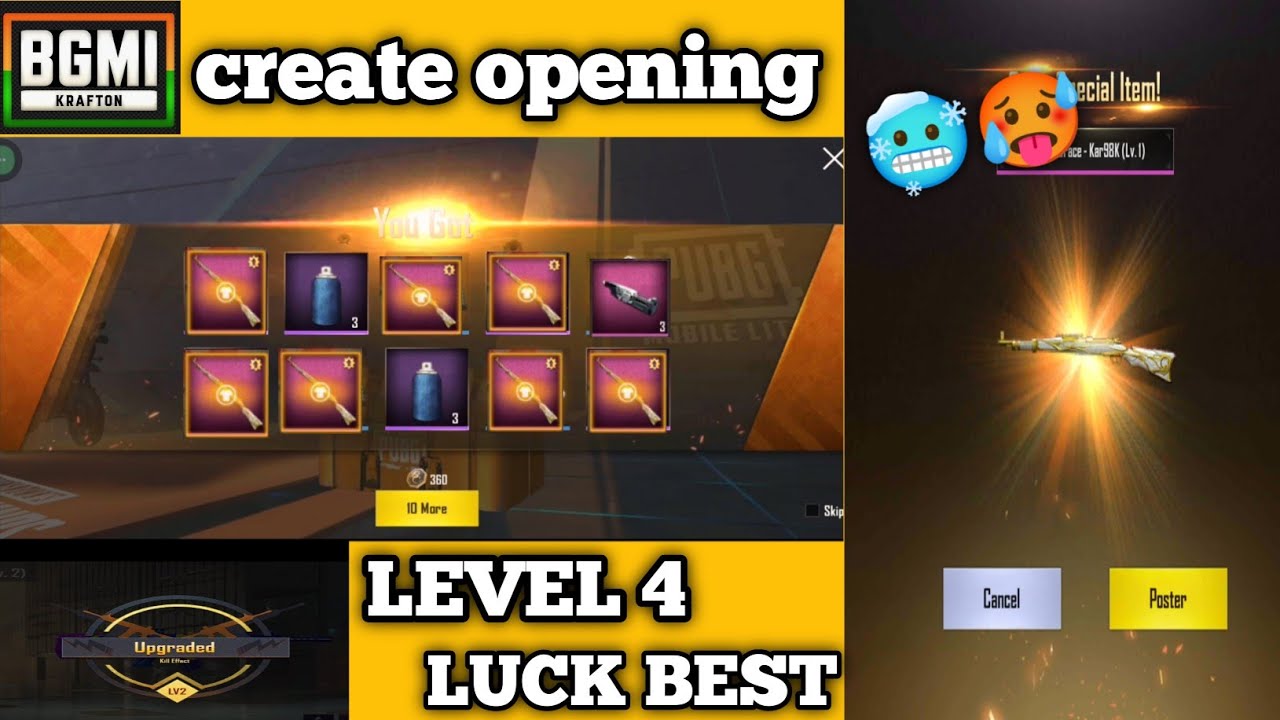 40 Bc Glitch 😱| Pubg Lite New Moonlit Grace Kar98 Crate Opening | Lv4 ...