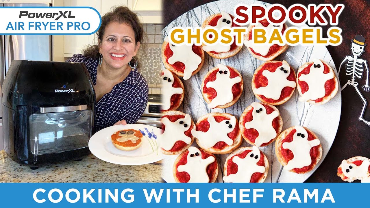 How to make Spooky Ghost Bagels 👻🥯 in the PowerXL Air Fryer Pro with ...