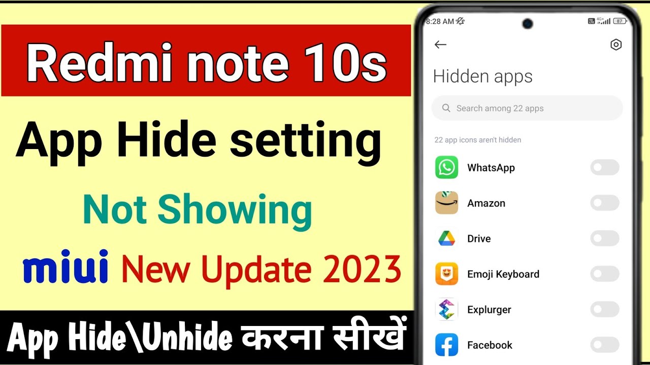 hidden app setting redmi note 10s || app hide setting redmi note 10s ...