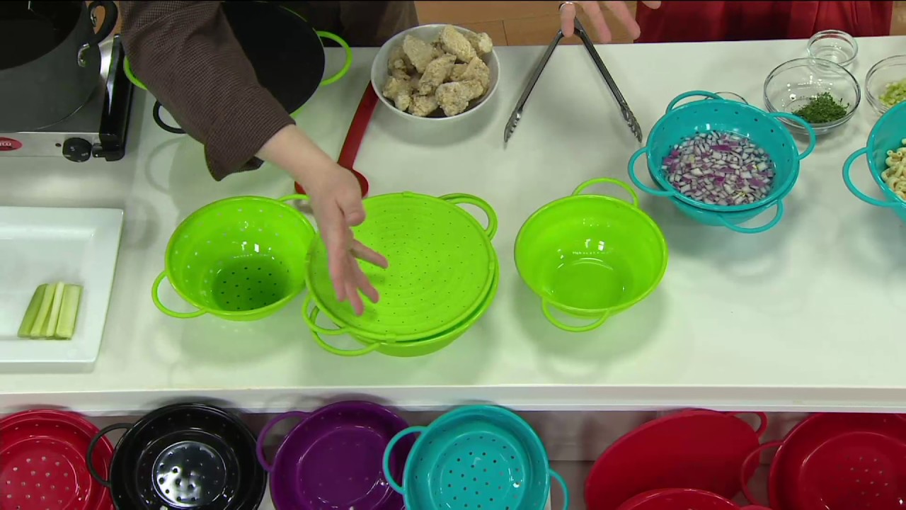 Cook's Essentials 5pc. Silicone Collapsible Kitchen Set on QVC - YouTube