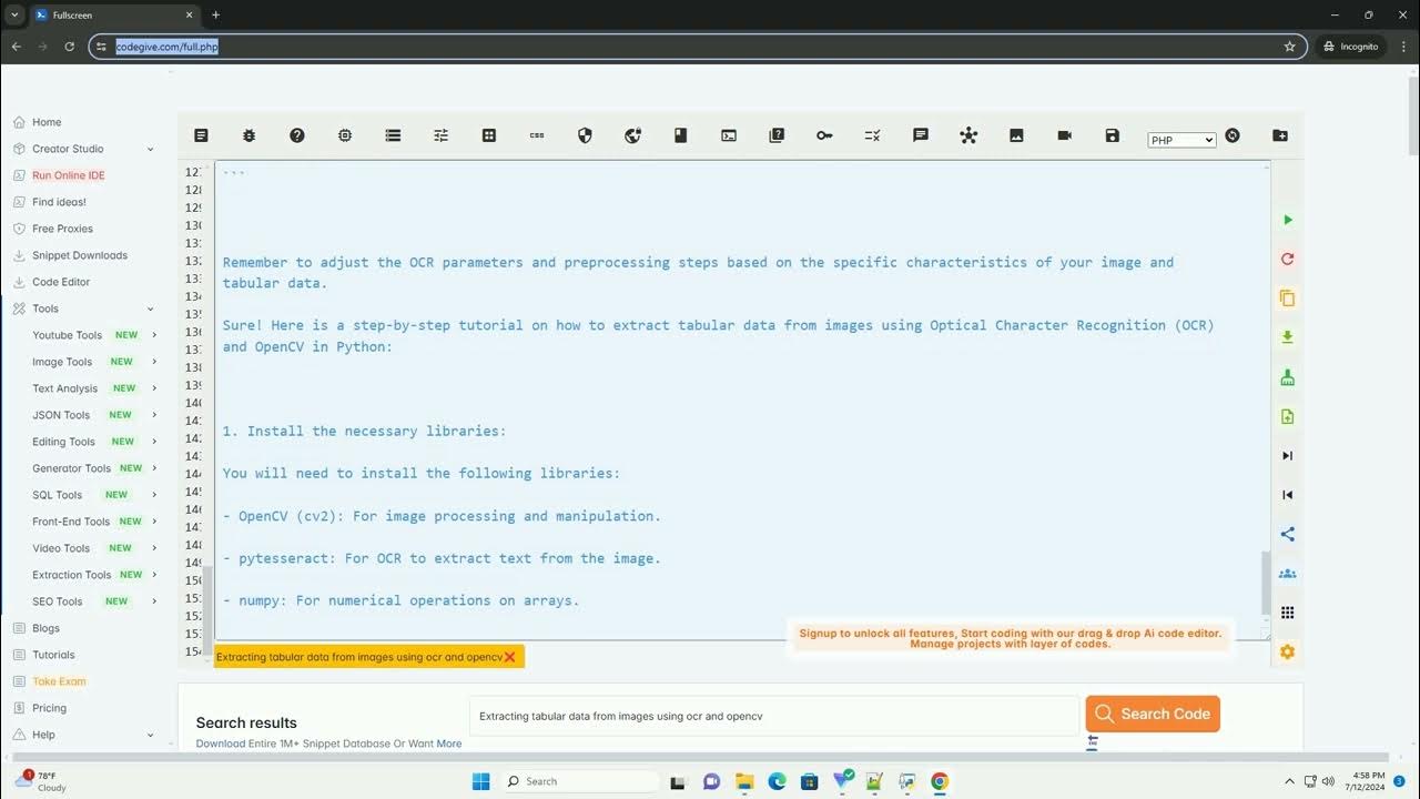 Extracting tabular data from images using ocr and opencv - YouTube
