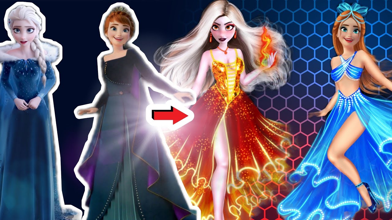 Disney Princess Elsa and Anna Glow up transformation New Fashion ...