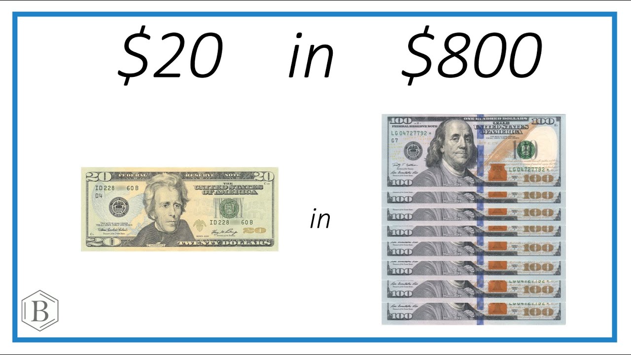 How Many $20 Bills Make 800 Dollars? - YouTube