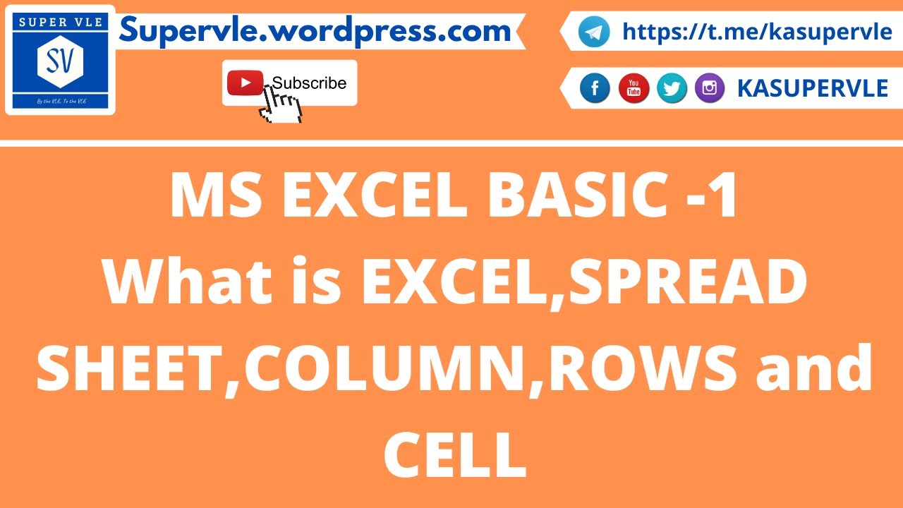 MS EXCEL BASIC - 1 : Whats is EXCEL? Basic Terms. - YouTube
