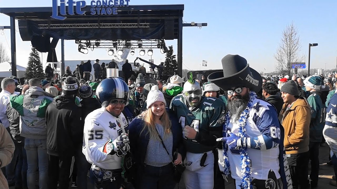 Eagles v Dallas Crazy tailgate Parties outside of The Linc with ESPN ...