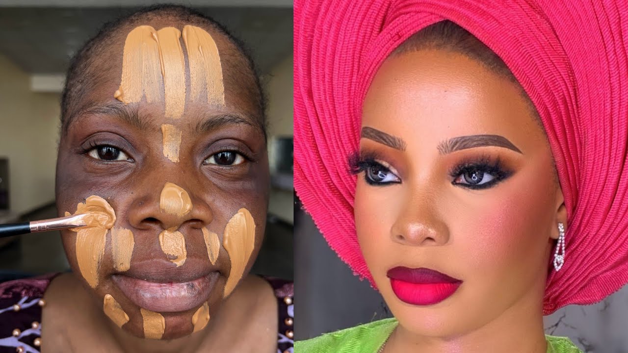 Unbelievable 😳😱👆🏻 Bridal Gele & Makeup Transformation | Makeup Tutorial ️💉🔥 - YouTube