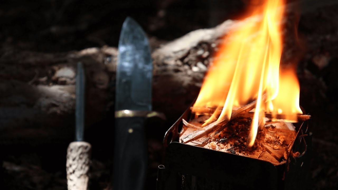 Swedish torch using a twig stove - cooking bacon - YouTube
