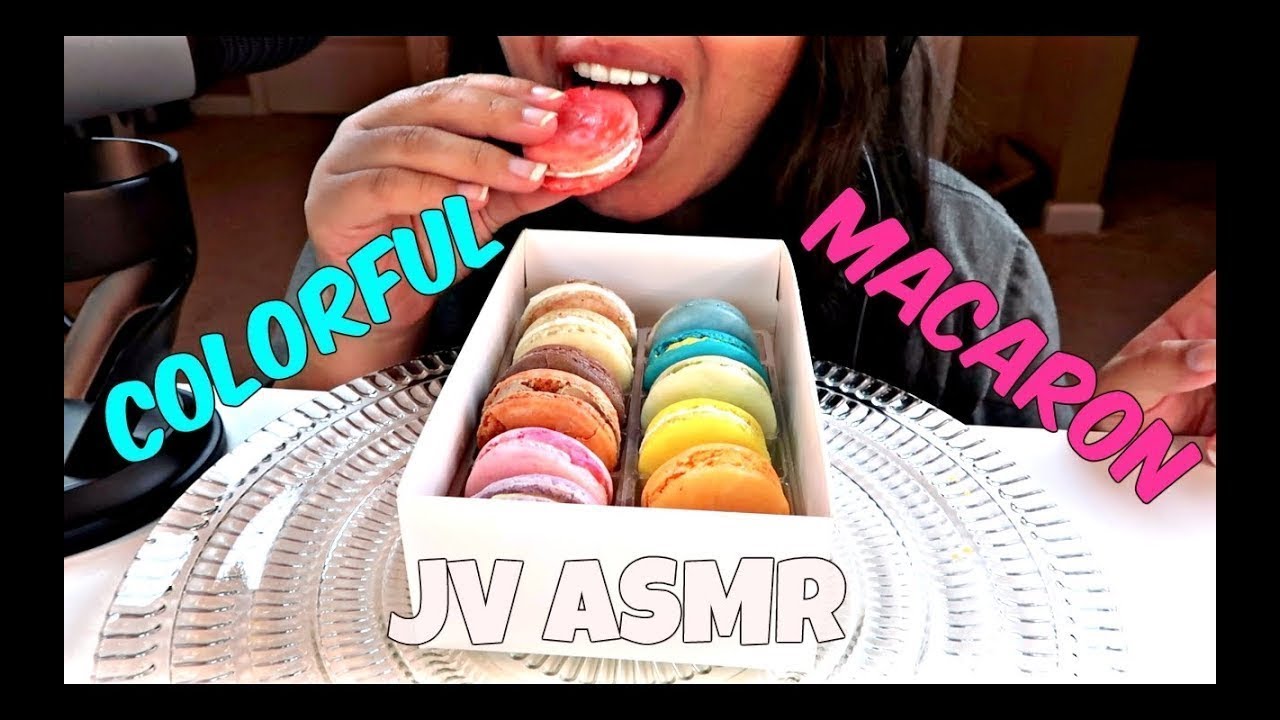 ASMR Colorful Macaron | Eating Sounds No Talking | JV ASMR. - YouTube