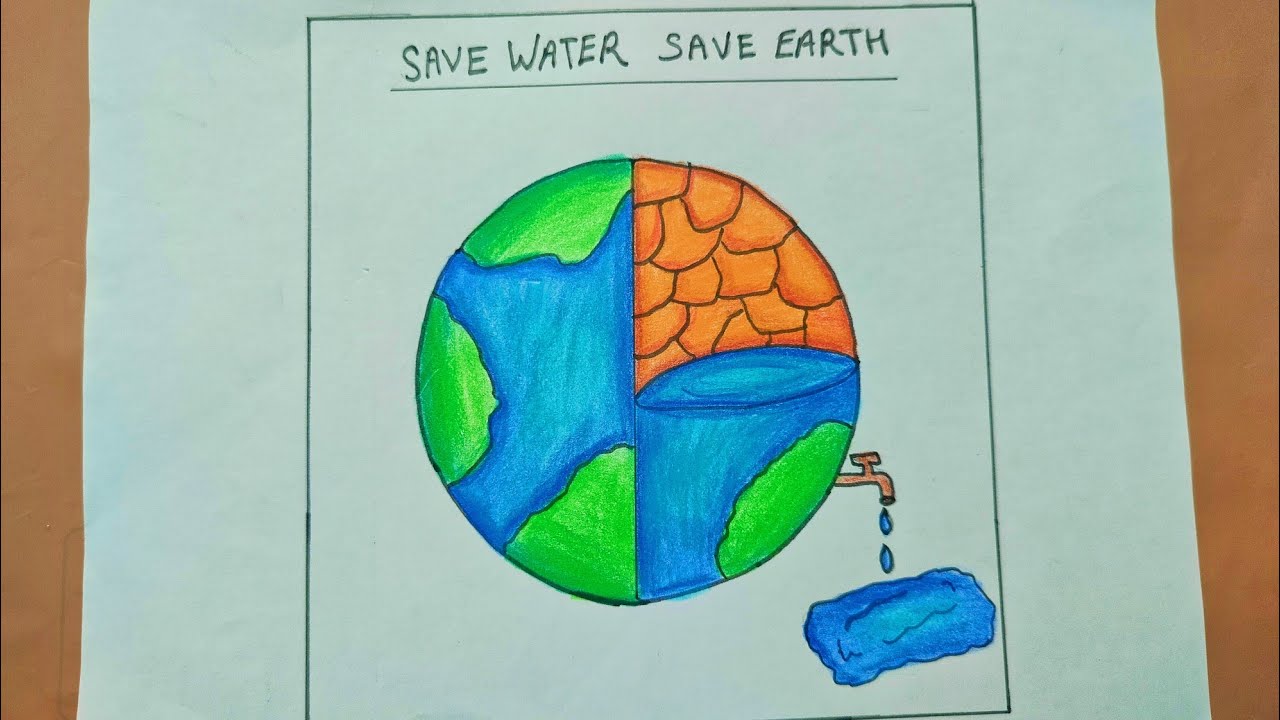save water drawing/ save water poster/ Pani bachao drawing/ save water ...