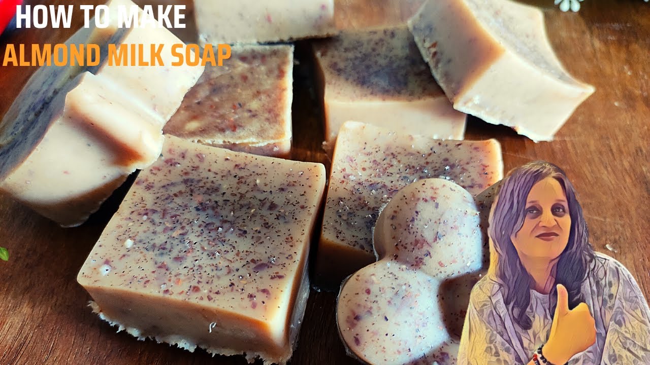 Almond milk soap | How to make homemade soap | making Almond milk honey ...