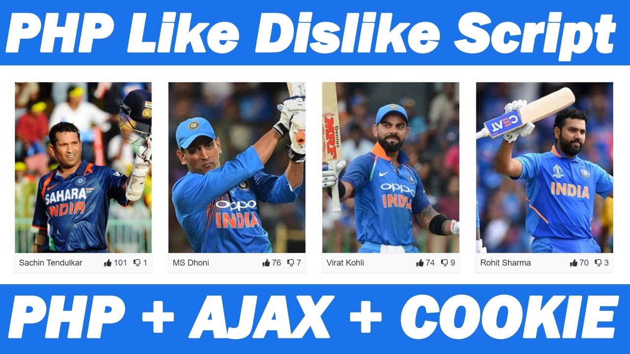 PHP Like Dislike Script With Ajax And COOKIE php-like-dislike-script-with-ajax-and-cookie