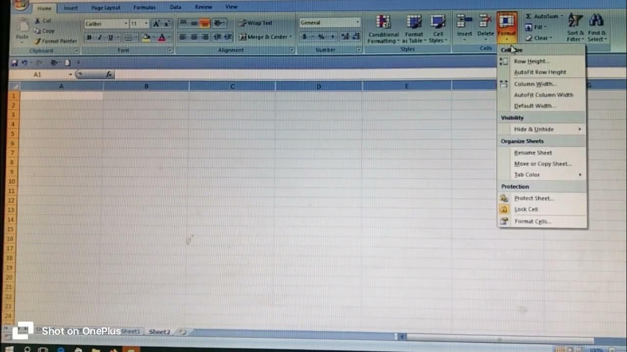 Lesson 5 Basic Excel Row Column Ki Height Aur Width Badhaye Data Ko Hide Aur Unhide Kare Youtube