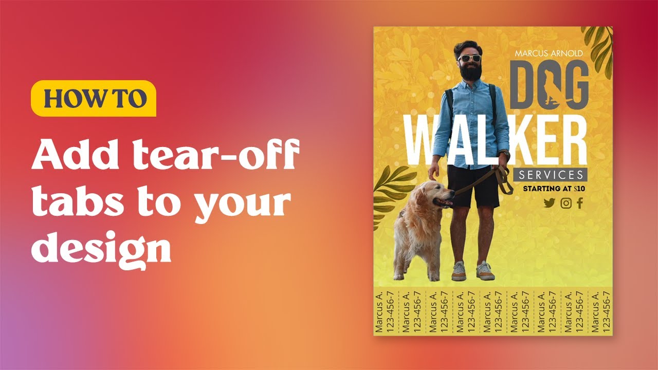 How to Add Tear-off Tabs to Your Designs with PosterMyWall - YouTube
