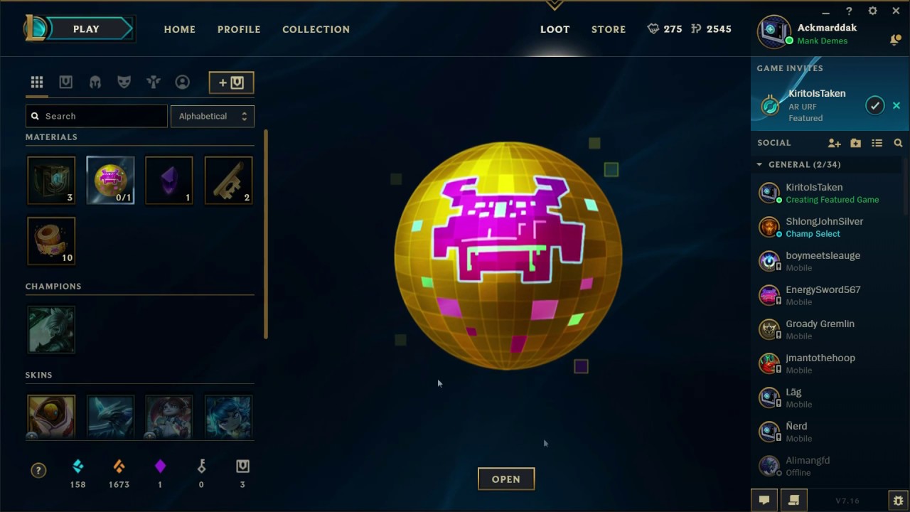 League Of Legends- Mega Orb, Honor Capsule, Hextech Chest, And Skin ...