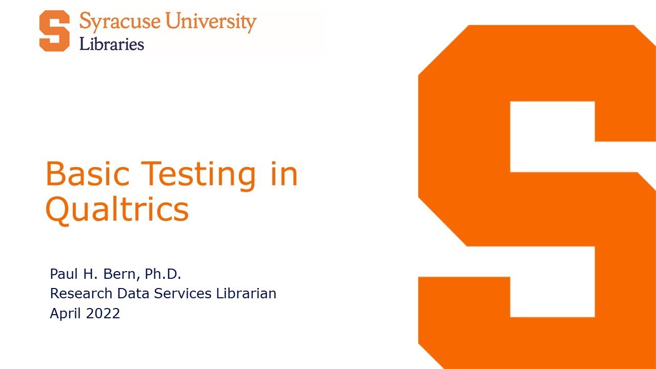 Basic Testing In Qualtrics - YouTube