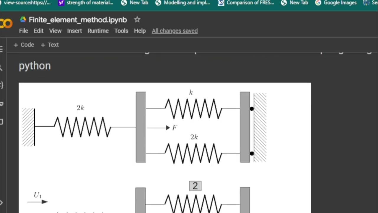 Learn finite element method using the calfem python library. (stiffness matrix) - YouTube