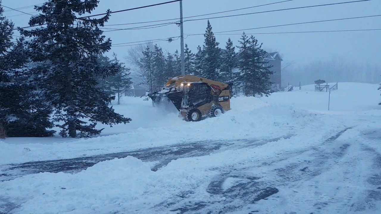Cat 272D Skidsteer Snow Removal - YouTube