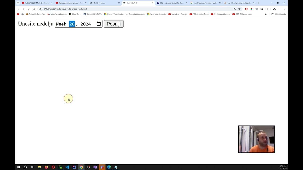 Html 5 input type Week - YouTube
