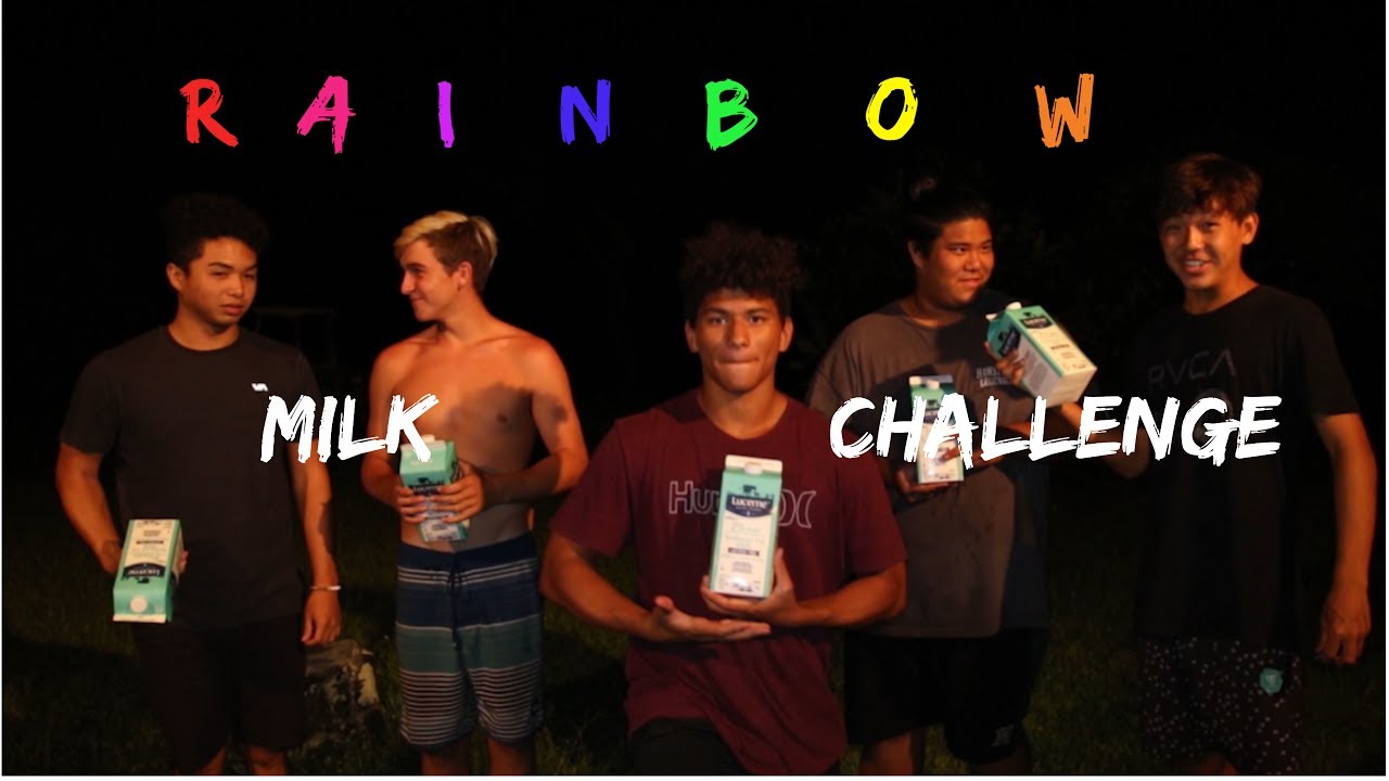 Rainbow Milk Challenge - YouTube