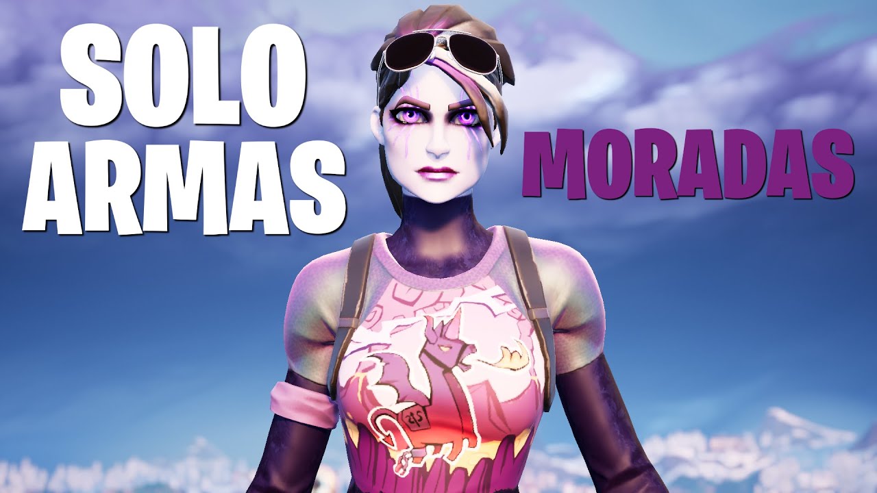 GANANDO SOLO CON ARMAS MORADAS FORTNITE - YouTube