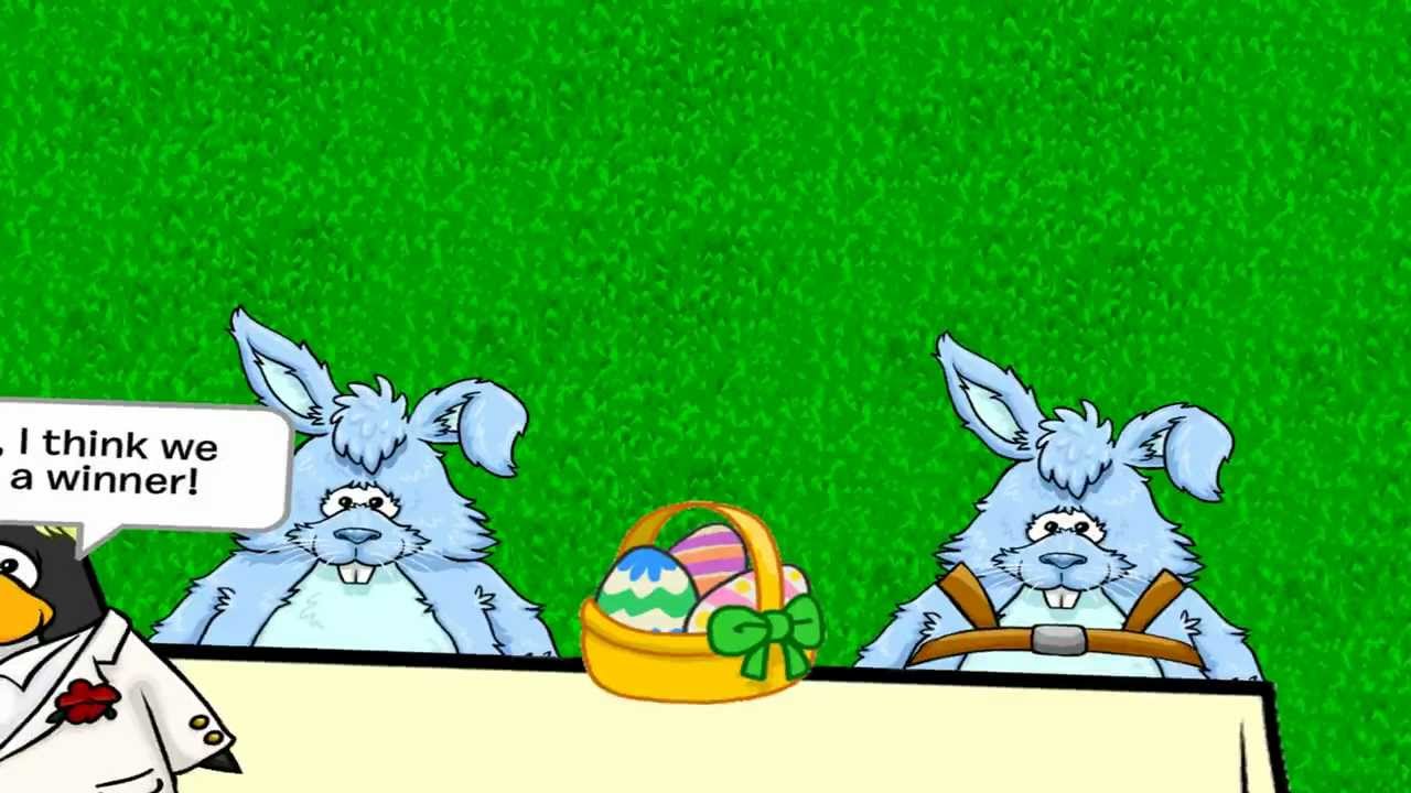 Club Penguin- Easter Bunny Burp Off - YouTube