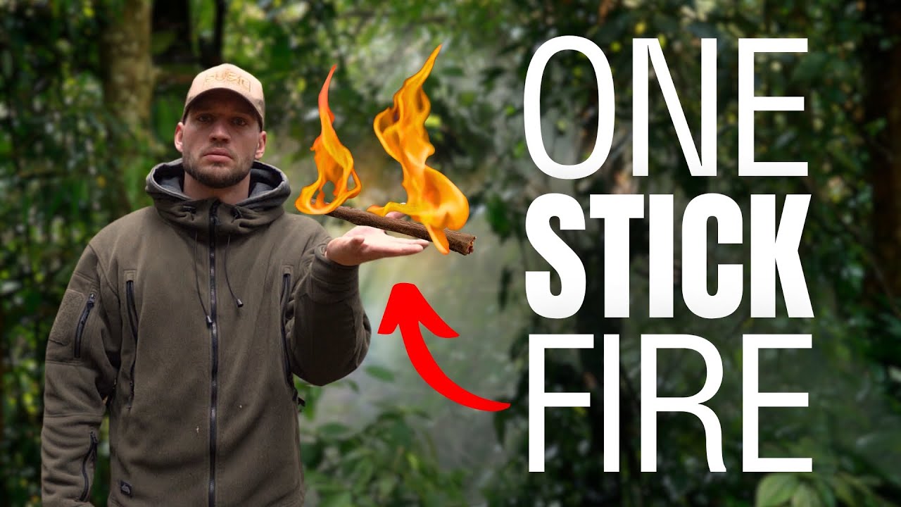 ONE STICK FIRE CHALLENGE | Outdoor Bushcraft & Survival Skills ...