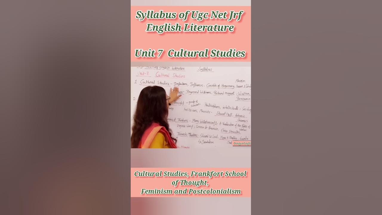 Syllabus of Ugc Net English Literature Unit 7 Cultural Studies # ...