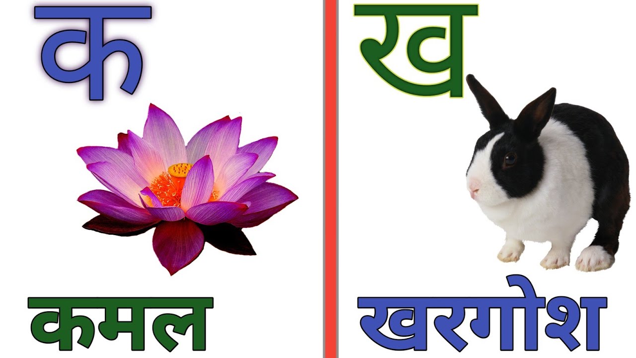 K Se Kamal Kh Se Khargosh Hindi Varnamala| ख से कमल ख से खरगोश| Learn ...