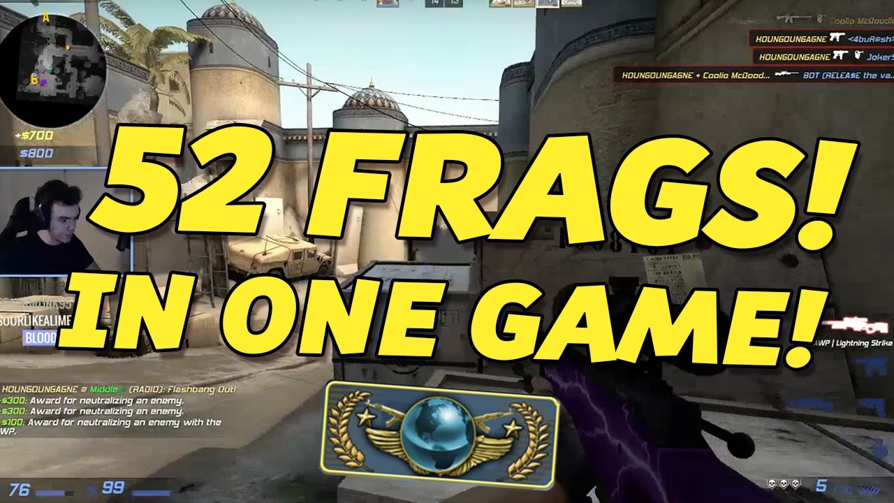 CS:GO - GLOBAL ELITE GAME: 52 Frags 10 Assists! - YouTube