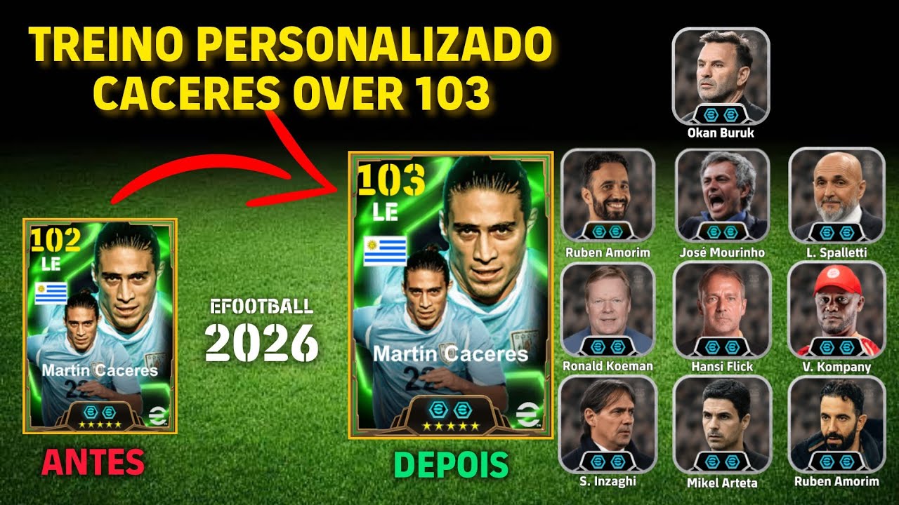 🔝 CACERES 103 | Treino Secreto Nível Máximo | EFOOTBALL 2026 - YouTube