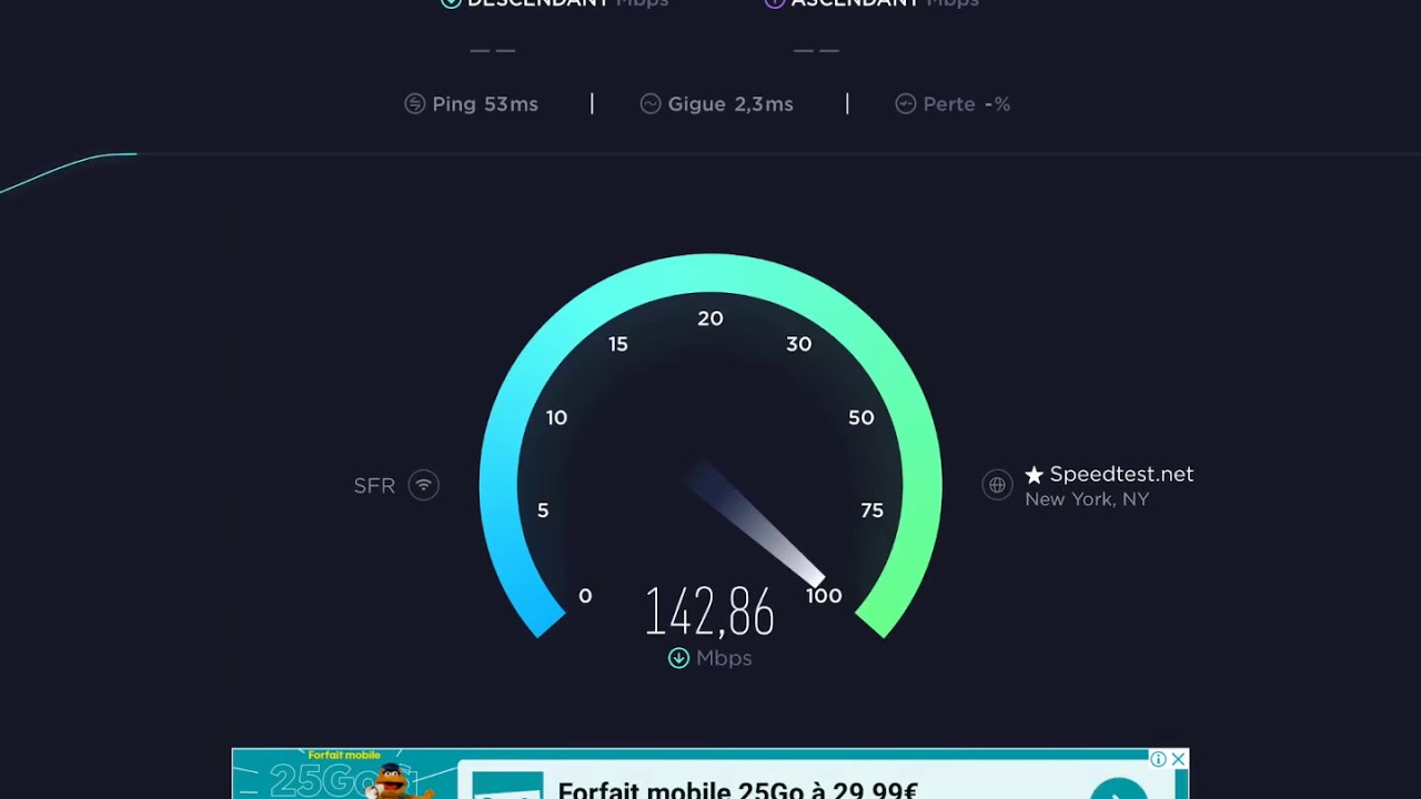 Speed test de ma connexion Sfr Martinique - YouTube